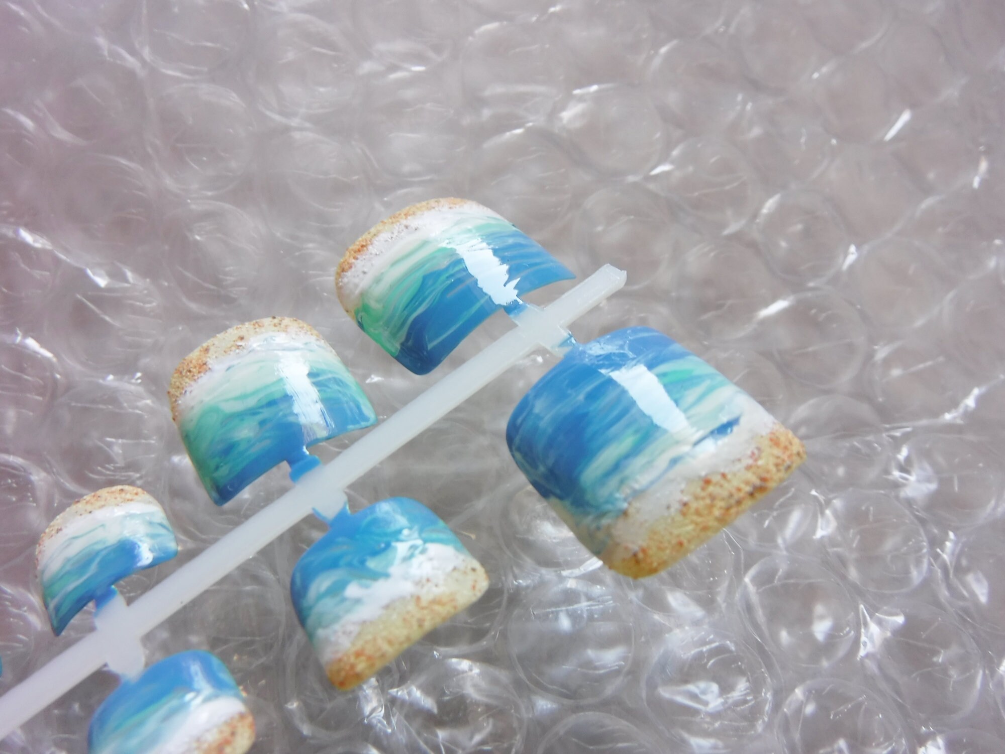 Sea Beach False Toe Nails Summer Fake Toenails | Etsy