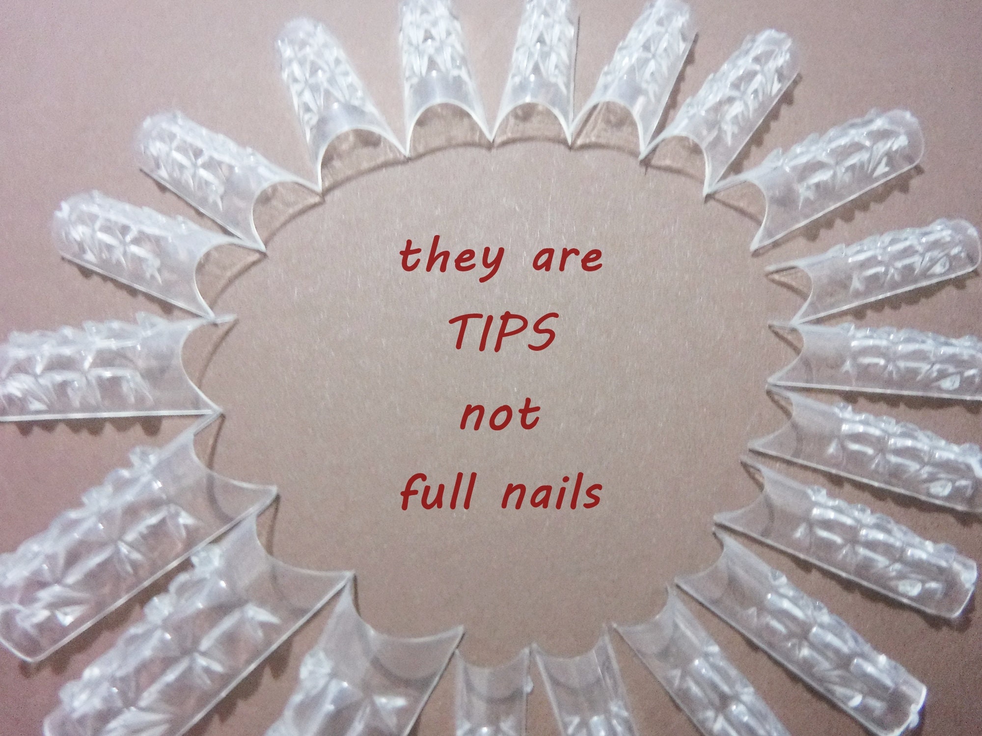 3d clear tips nail sizing kit fake nails to color diy | Etsy