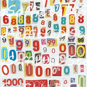 Numbers Magazine Letters Instant Download Stickers Planner Ransom Note ...