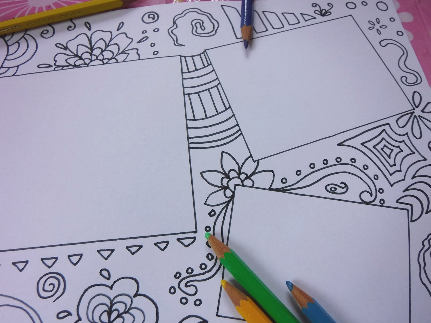 Coloring Picture Frames Photo Printable - Etsy