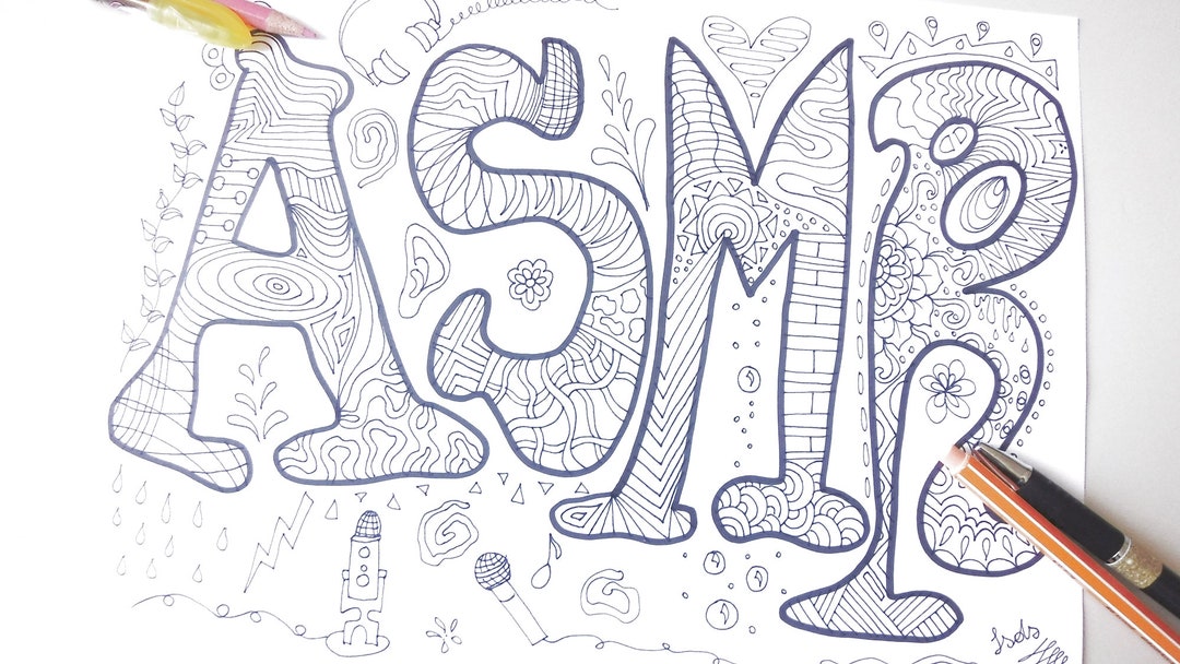 ASMR Coloring Page Autonomous Sensory Meridian Response - Etsy