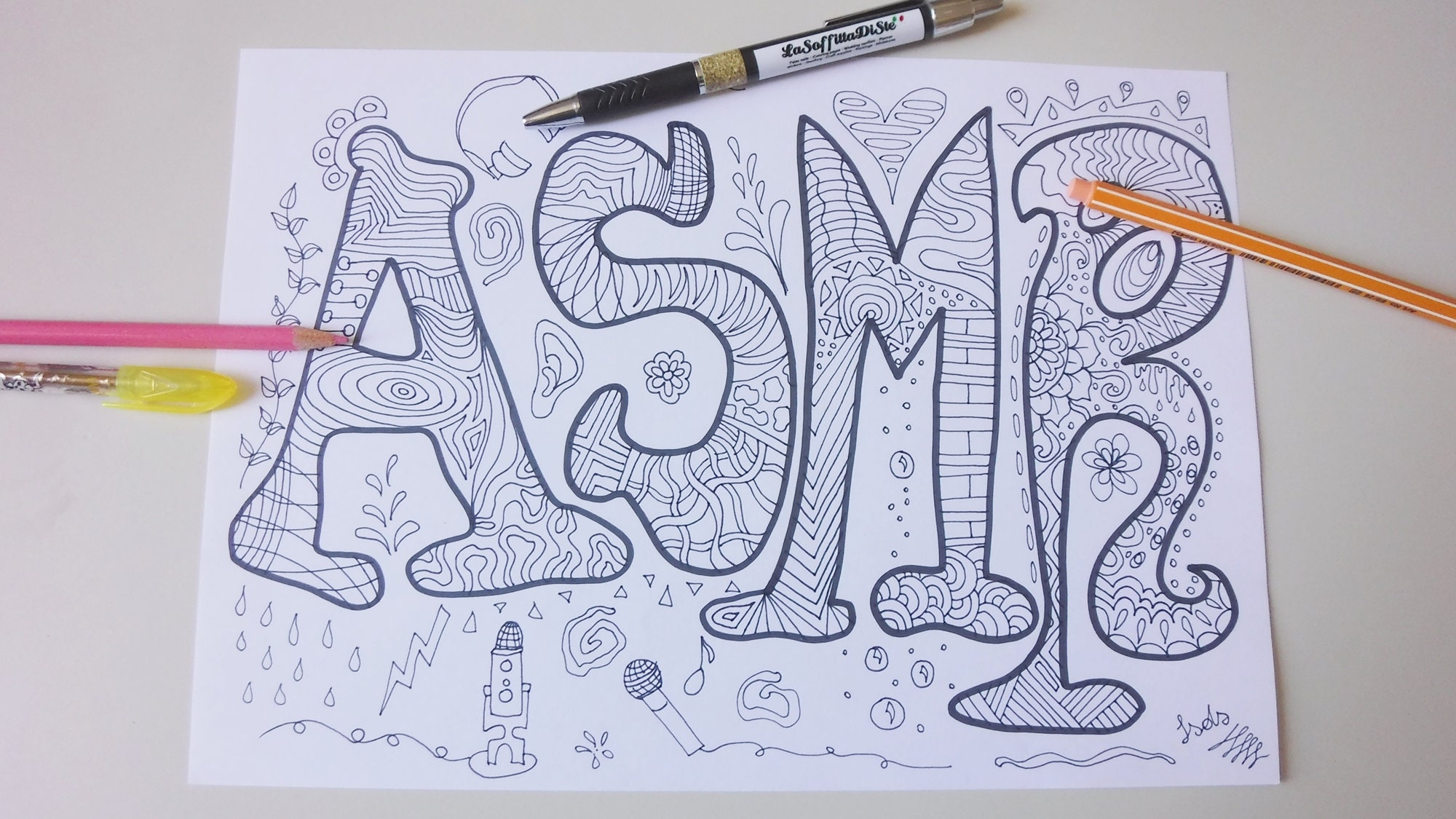 ASMR Coloring Page Autonomous Sensory Meridian Response | Etsy Canada