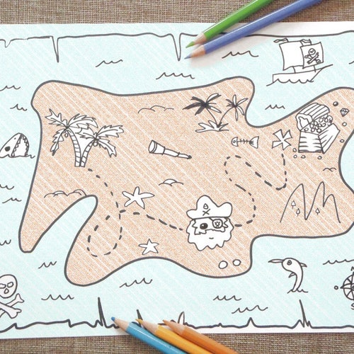 Treasure Map Pirate Map DIGITAL DOWNLOAD // Printable - Etsy