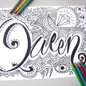 Queen Coloring Page Printable Colouring Book - Etsy