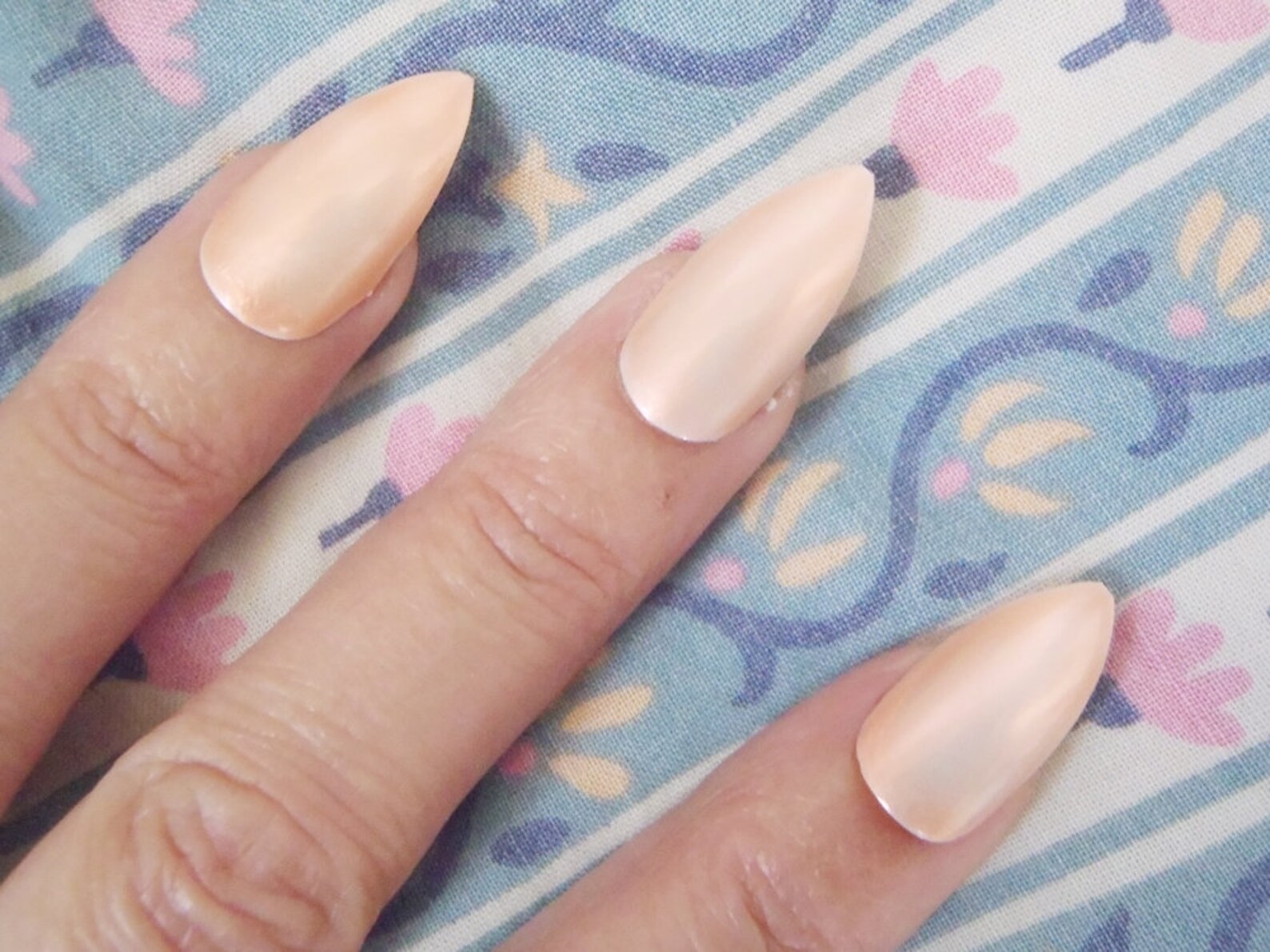 Hand Painted Pink Gold False Nails Stiletto Drag Queen - Etsy