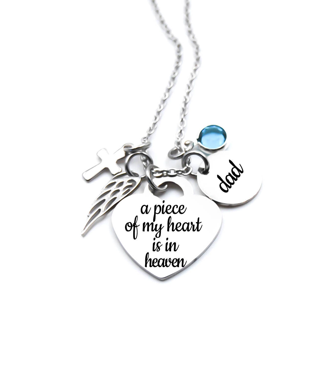 Memorial, Personalized Memorial Necklace - A Piece of My Heart is in ...