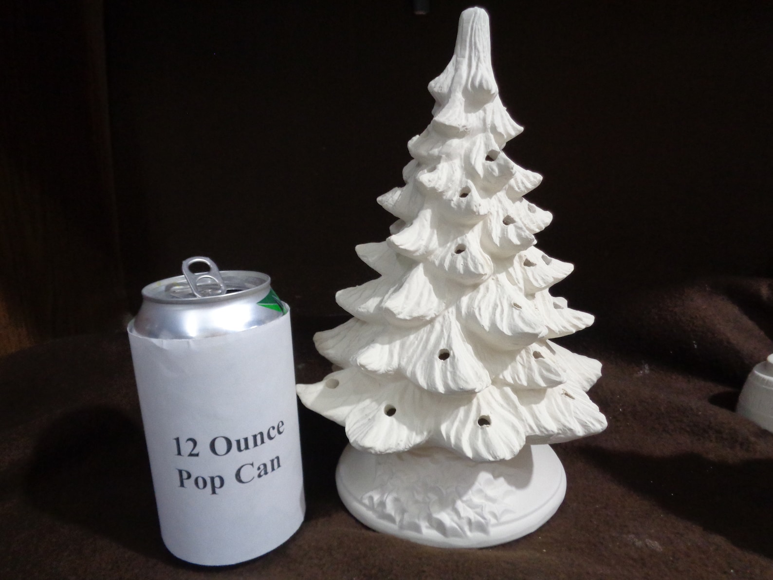 Ceramic Bisque 9 1/2" Nowell Christmas Tree With Holly Base -no Hole ...