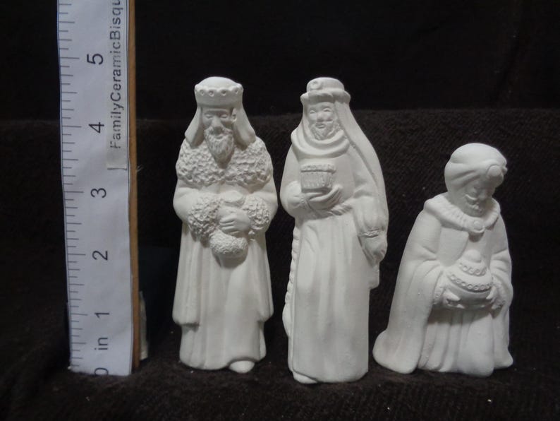 13 Piece Ceramic Bisque Medium Ceramichrome Nativity Set (includes ...