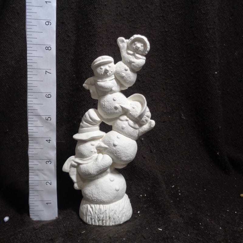 Ceramic Snowmen Figurine - Etsy