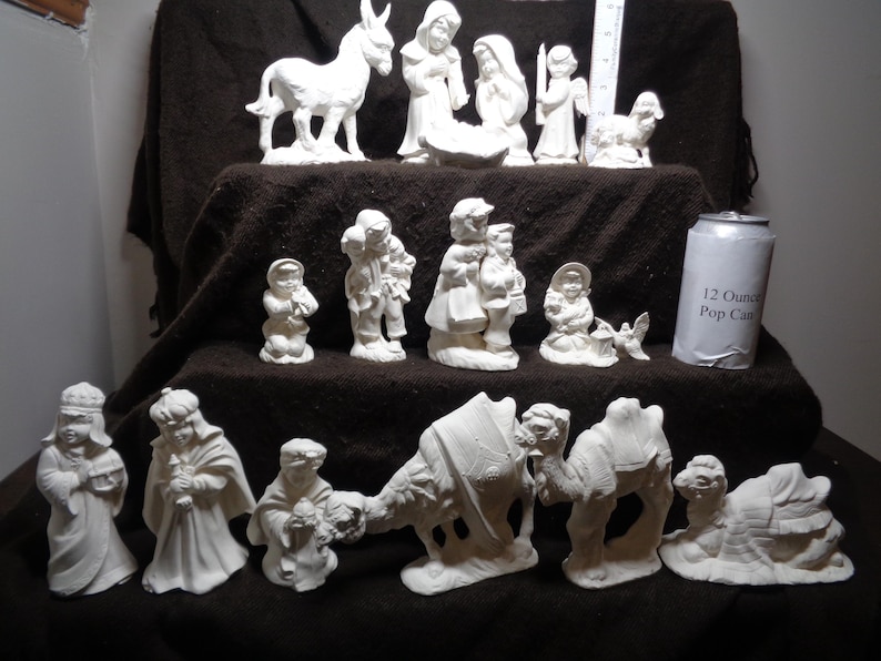 Ceramic Bisque 18 Piece Children's Provincial Nativity Set - U Paint ...