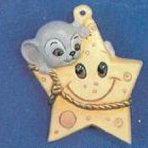 6 Ceramic Bisque Alberta Mouse Mice Ornaments Lot: Nightshirt, Grandma ...