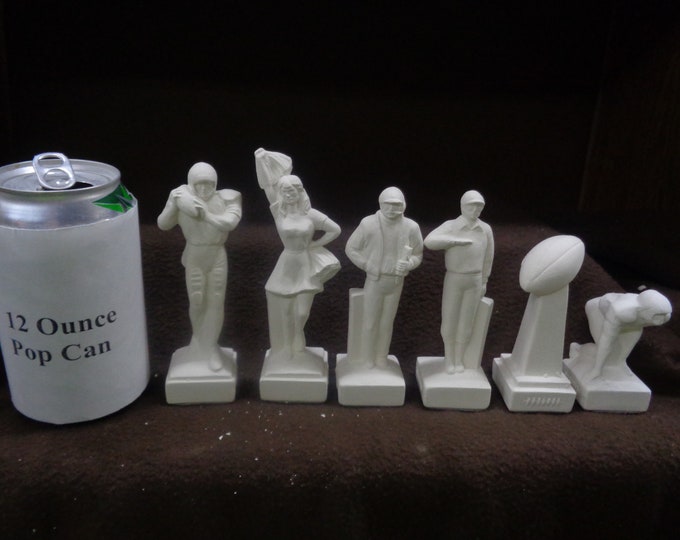 Ceramic Bisque 32 Piece Football Chess Set -unpainted - Ready-to-paint ...