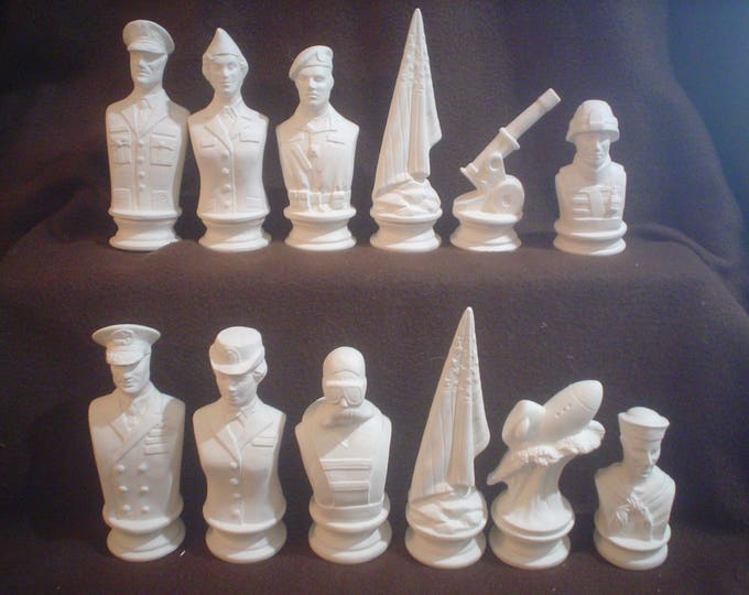 Ceramic Bisque Doc Holliday 32 Piece Military Chess Set: Army | Etsy