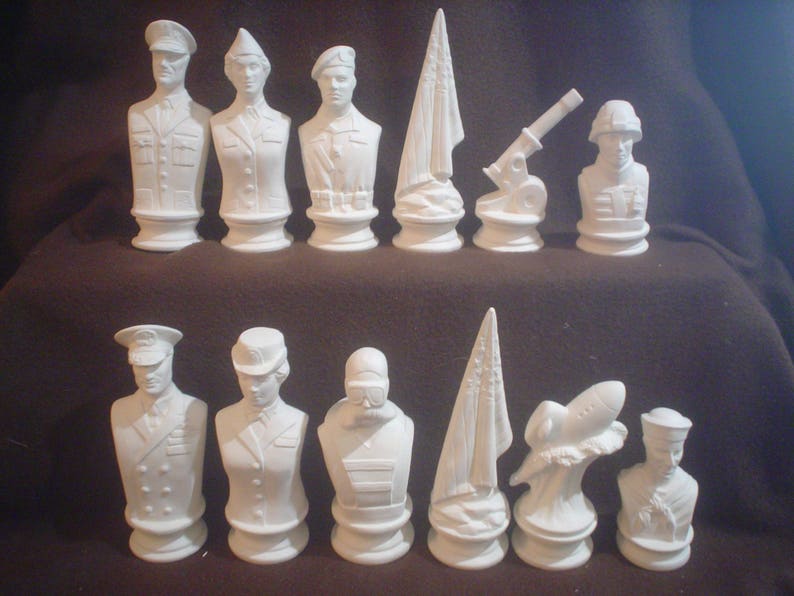 Ceramic Bisque Doc Holliday 32 Piece Military Chess Set: Army | Etsy