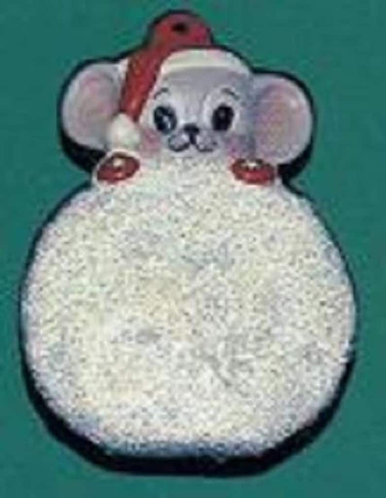 6 Ceramic Bisque Ornaments- Alberta Mice - Tree, Candle, Snowball ...