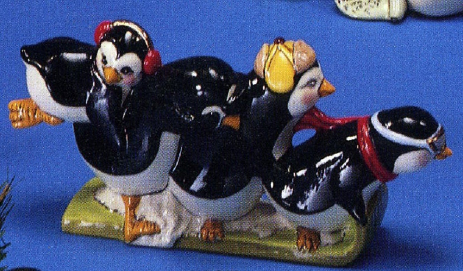 Ceramic Bisque 7 Long Stack of Penguins on Sled Ready to Paint C580 - Etsy