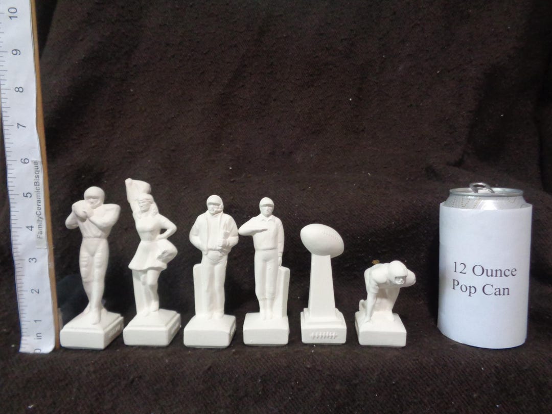 Ceramic Bisque 32 Piece Football Chess Set -unpainted - Ready-to-paint ...