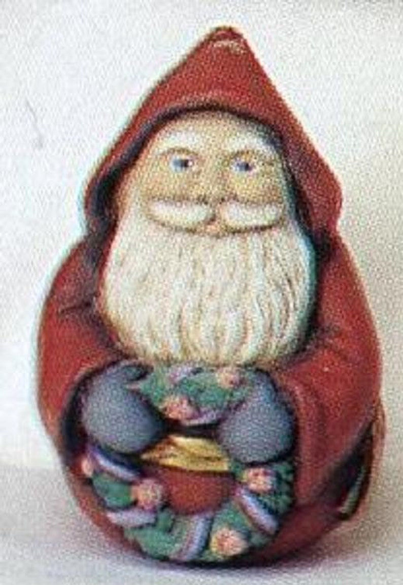 Ceramic Bisque Ornament: Round Roly-poly Santa W/wreath 3D - Etsy
