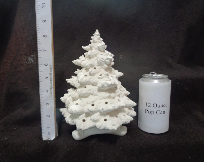 Ceramic Bisque 10" Small Frazier Fir Christmas Tree With Triangular ...