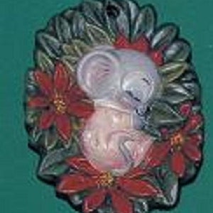6 Ceramic Bisque Ornaments- Alberta Mice - Tree, Candle, Snowball ...