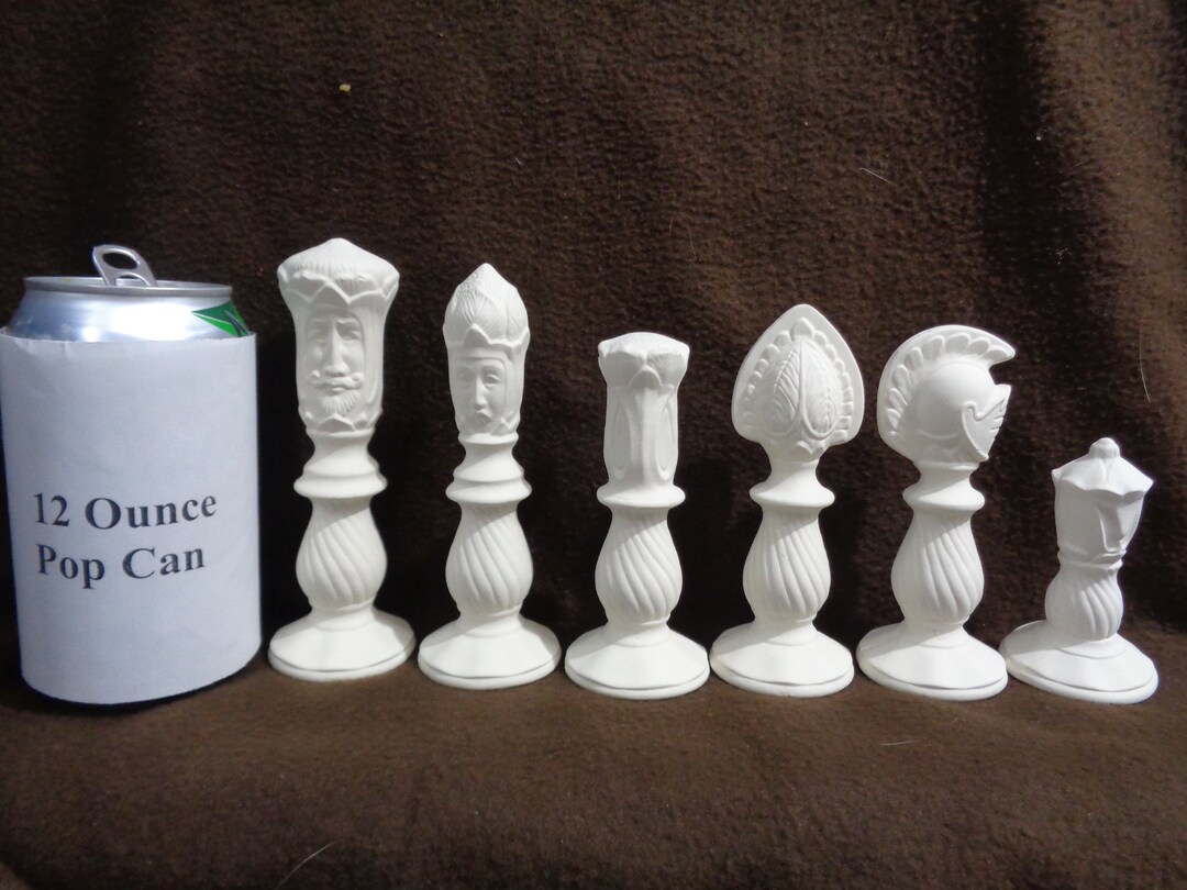 Ceramic Bisque 32 Piece Duncan Tournament Chess Set - Unpainted - Ready ...