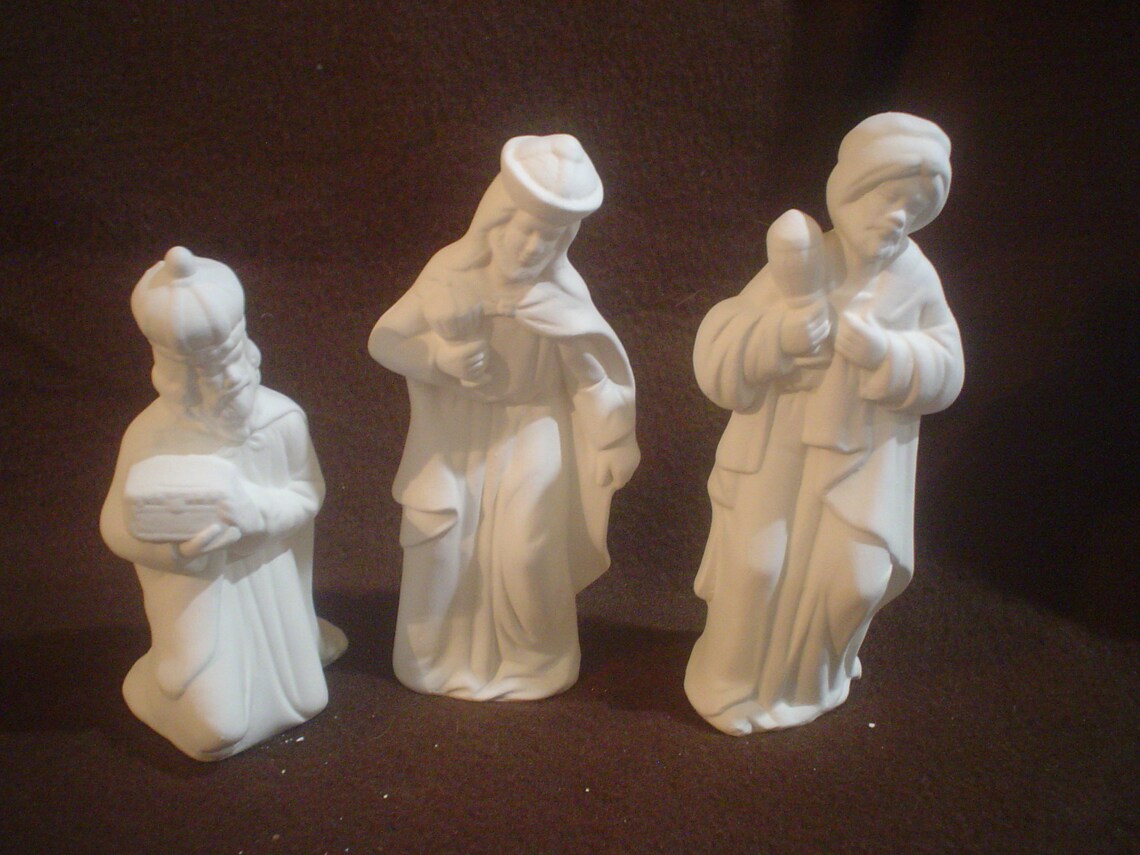 11-piece-ceramic-bisque-ceramichrome-nativity-set- Figures From 1 1/4 ...