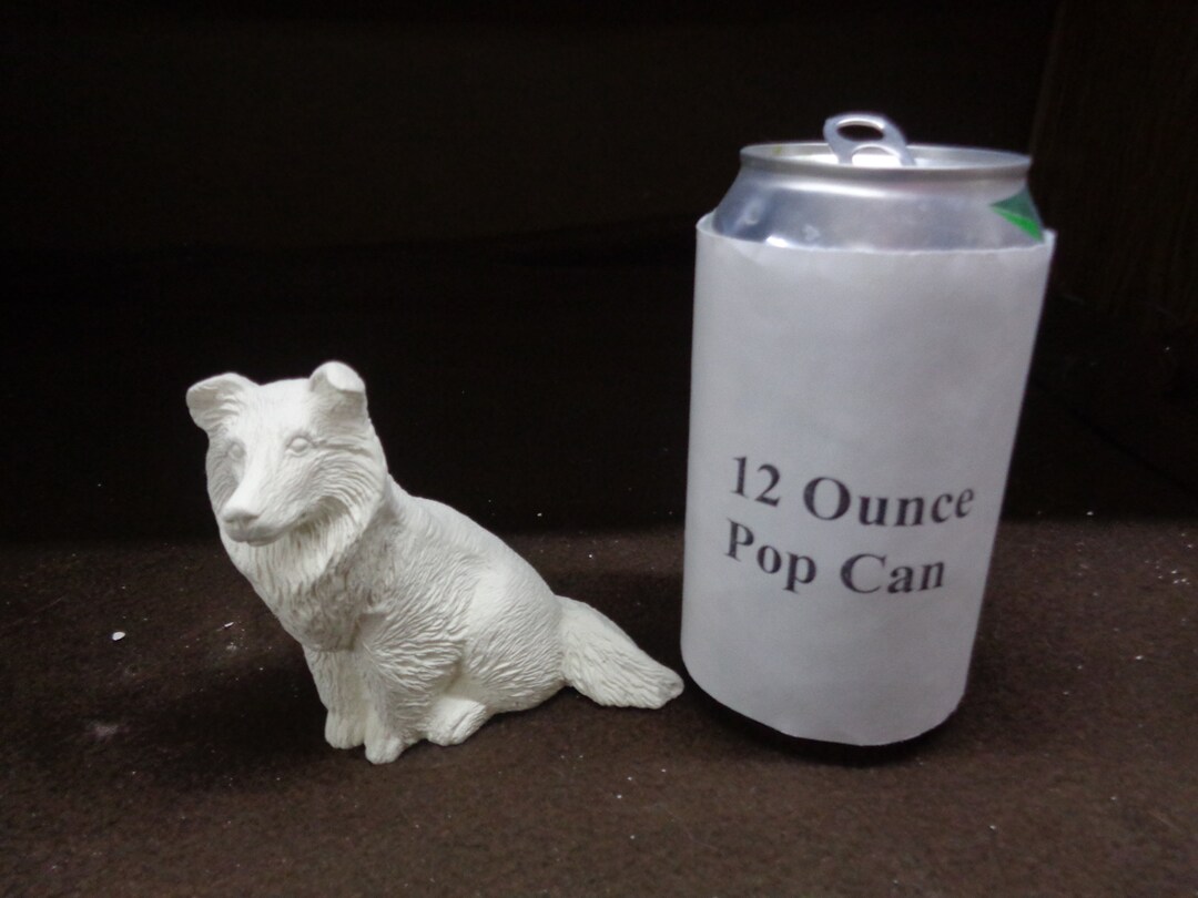Ceramic Bisque 4" Tall, 3" Wide Collie Dog (nowells) - Ready to Paint ...