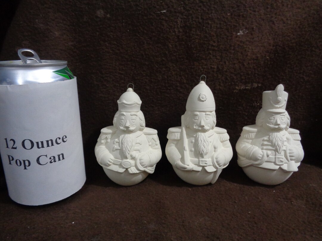 Ceramic Bisque Ornament 3 4 Roly Poly Nutcrackers Ready to Paint D567 ...