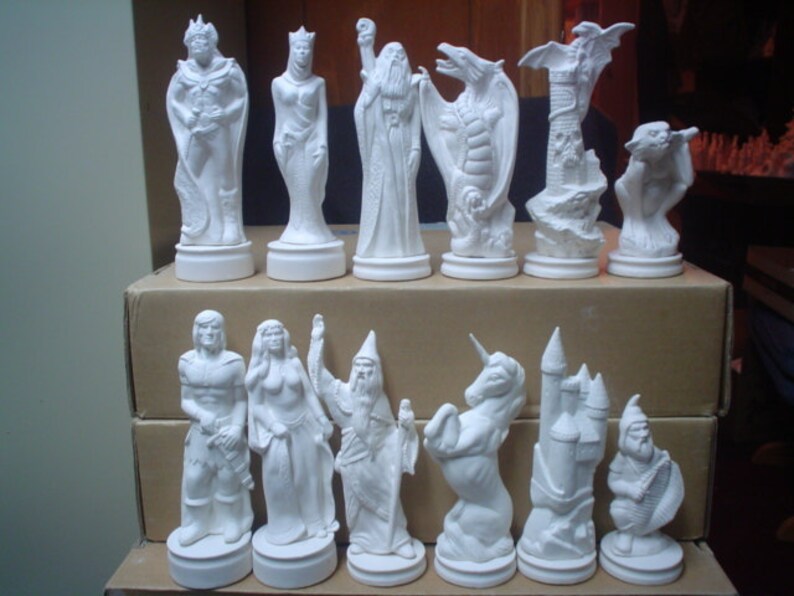 Ceramic Bisque Doc Holliday Good & Evil 64 Piece Chess Set - Etsy