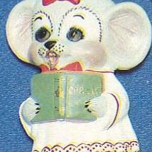 5 Ceramic Bisque Alberta Mouse Mice Ornaments Lot- Leaf, Candy Cane ...