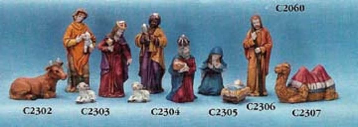 11-piece-ceramic-bisque-ceramichrome-nativity-set- Figures From 1 1/4 ...