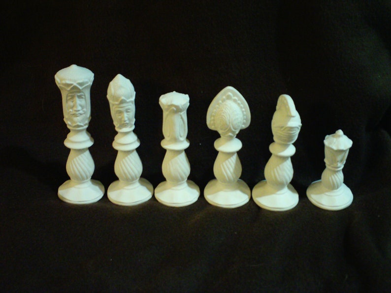 Ceramic Bisque 32 Piece Duncan Tournament Chess Set - Etsy