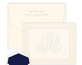 Embossed Note Card - Etsy