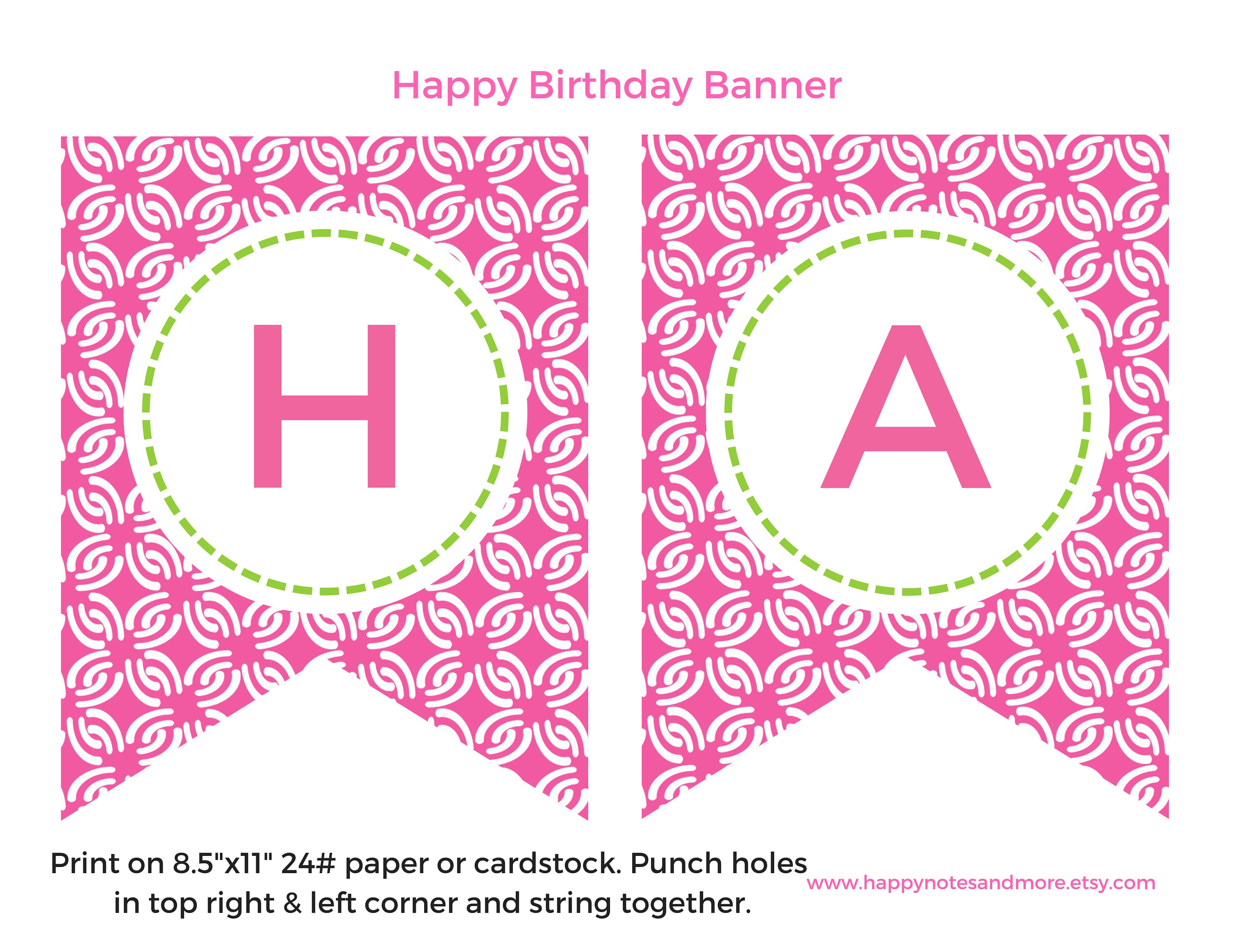 Printable Happy Birthday Banner Instant Birthday Banner - Etsy