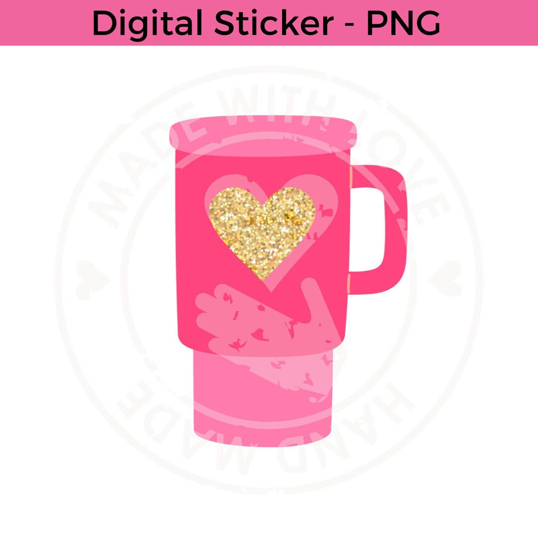 Pink Stanley Tumbler Digital Sticker - Pink Stanley PNG - Digital ...
