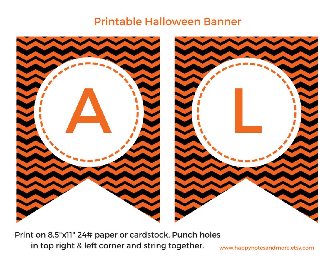 Printable Halloween Banner: Happy Halloween Pennant Flags (digital ...