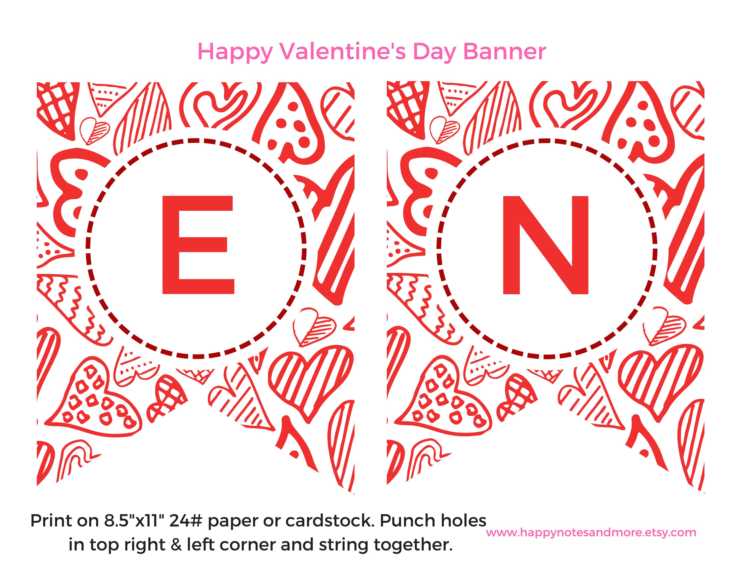 Happy Valentines Day Printable Banner