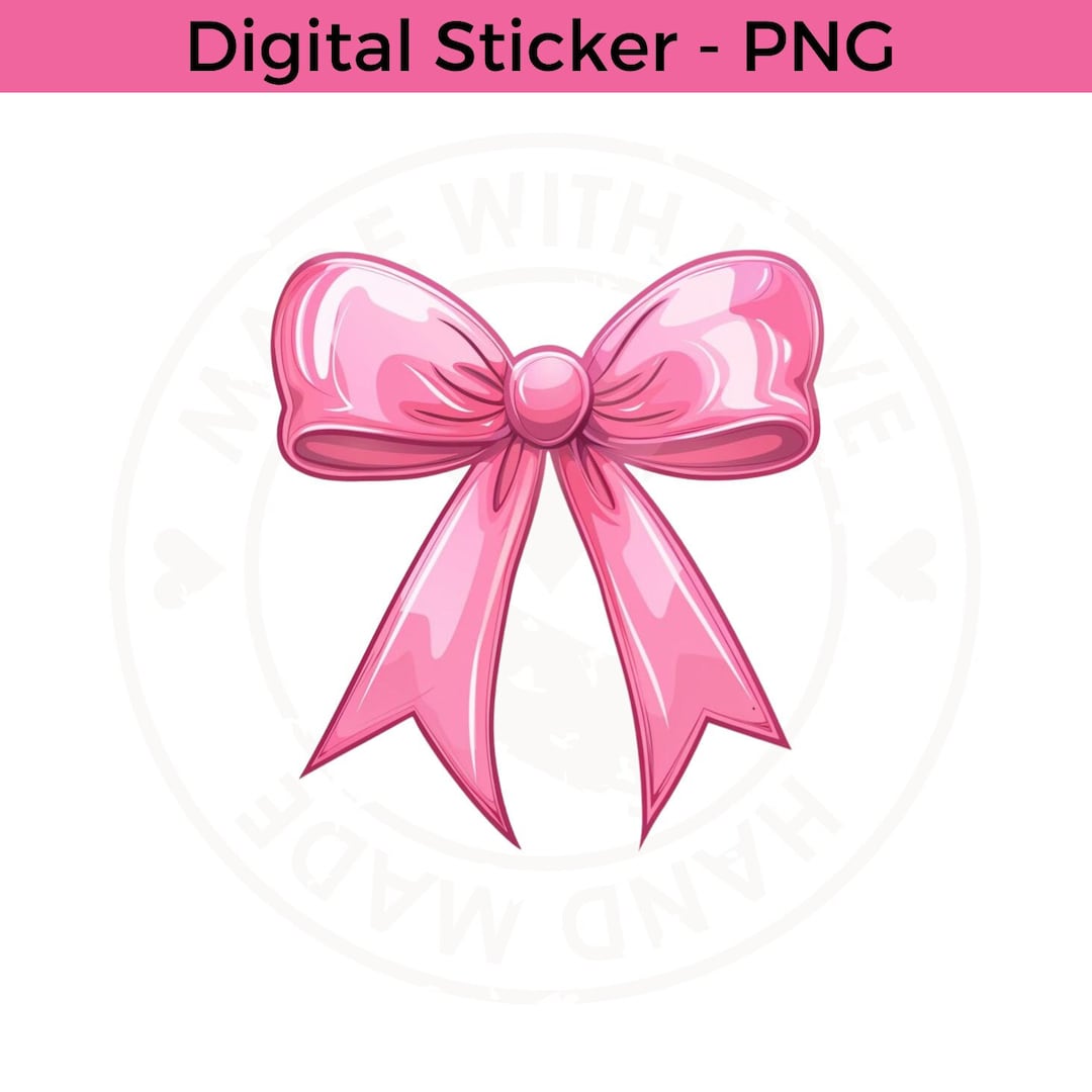 Pink Bow PNG: Croquette Planner Sticker (digital Download) - Etsy