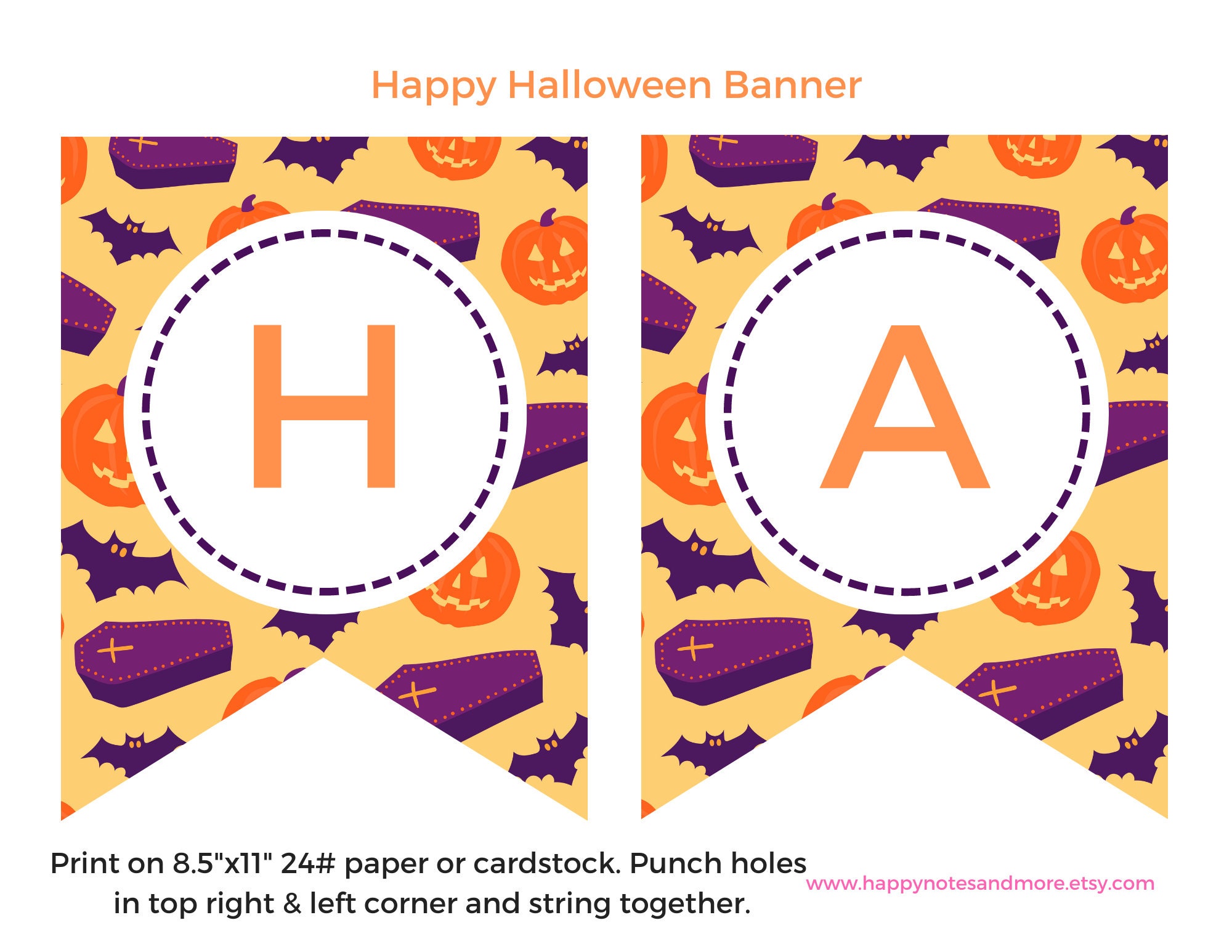 Printable Happy Halloween Banner - INSTANT DOWNLOAD! - Etsy