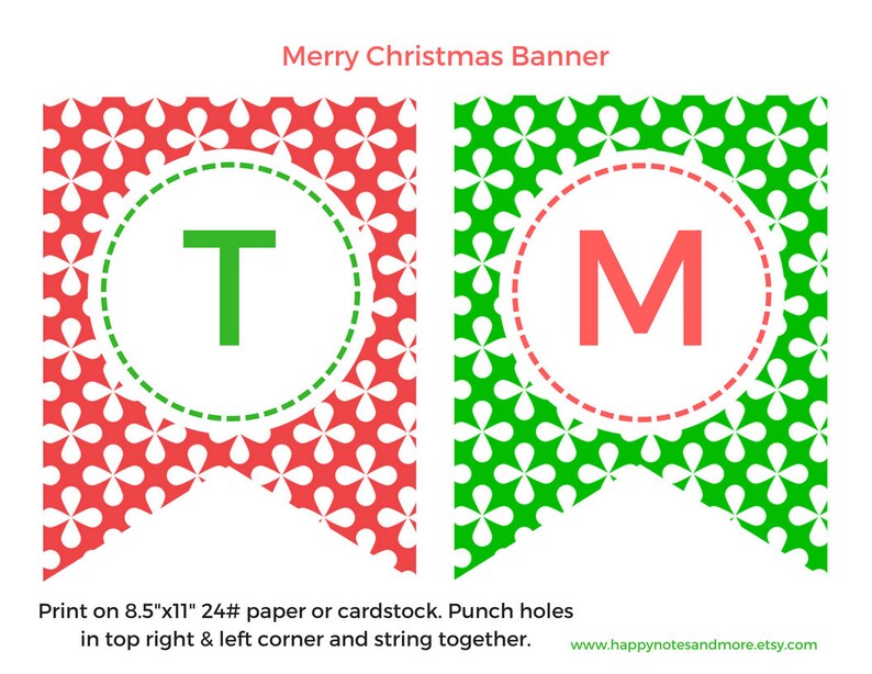 Printable Merry Christmas Banner: Instant Download (PDF) - Etsy