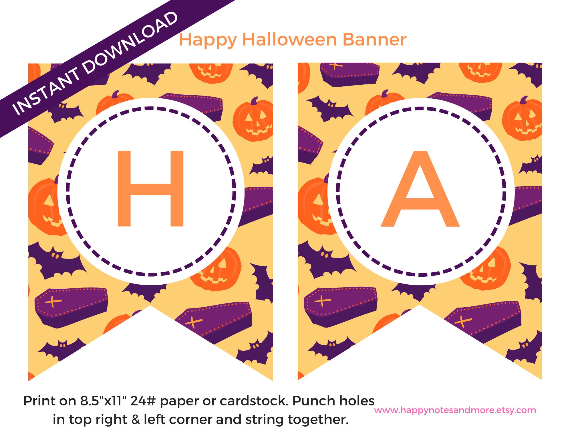 Printable Happy Halloween Banner INSTANT DOWNLOAD | Etsy