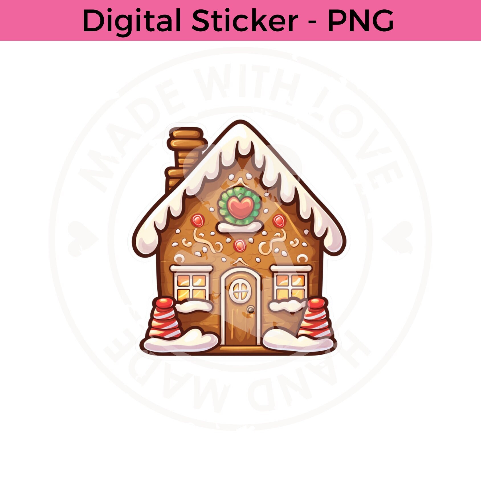 Gingerbread House PNG Clipart: Digital Planner Stickers (digital ...