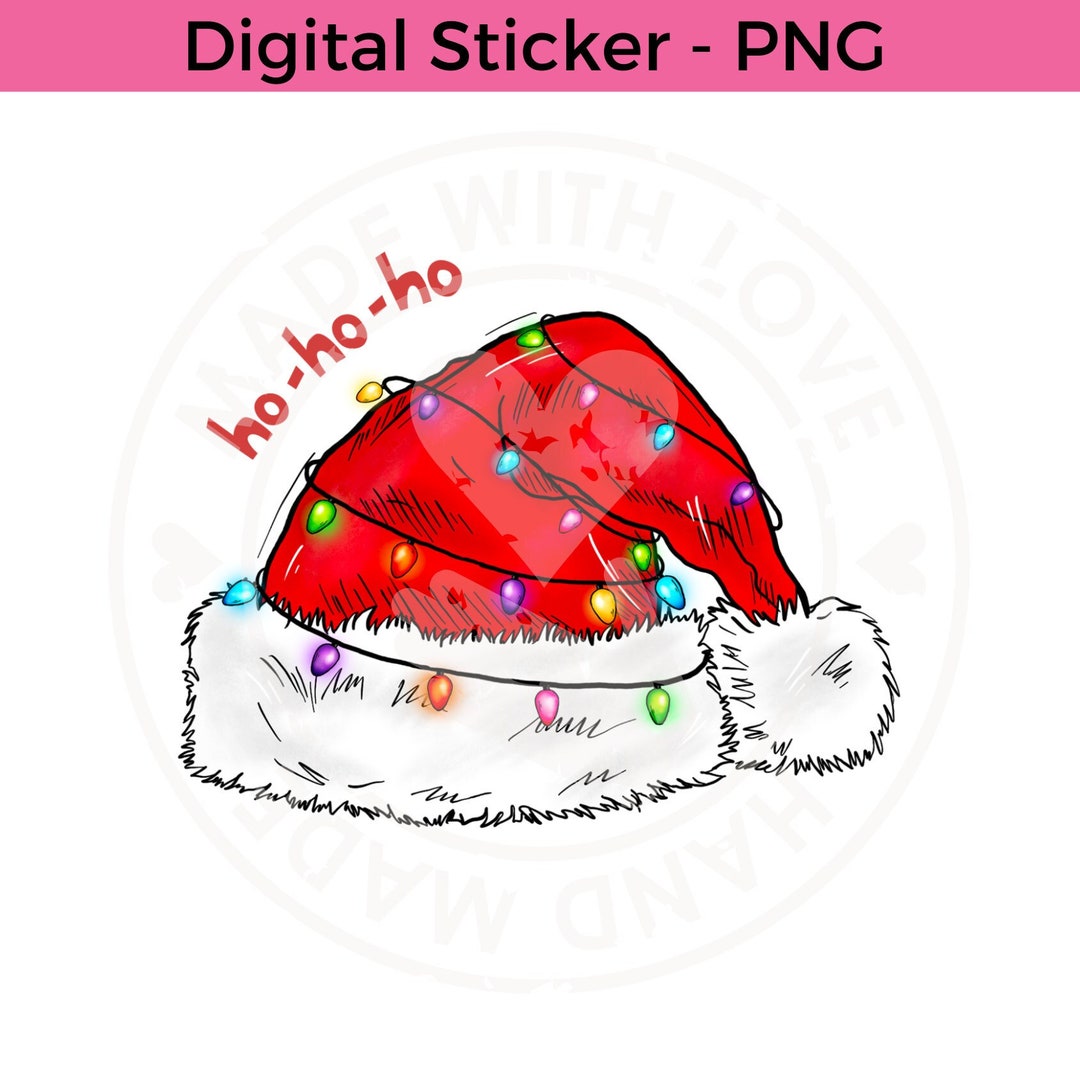 Red Santa Hat Digital Sticker: PNG Clipart (digital Download) - Etsy