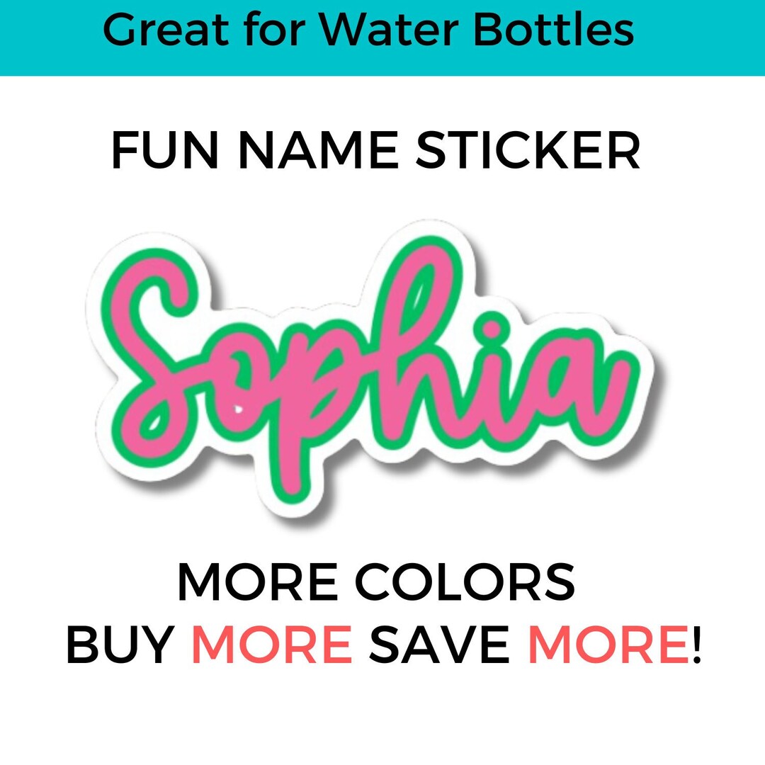 Water Bottle Name Sticker - Name Stickers - Car Decals - Vinyl Name ...