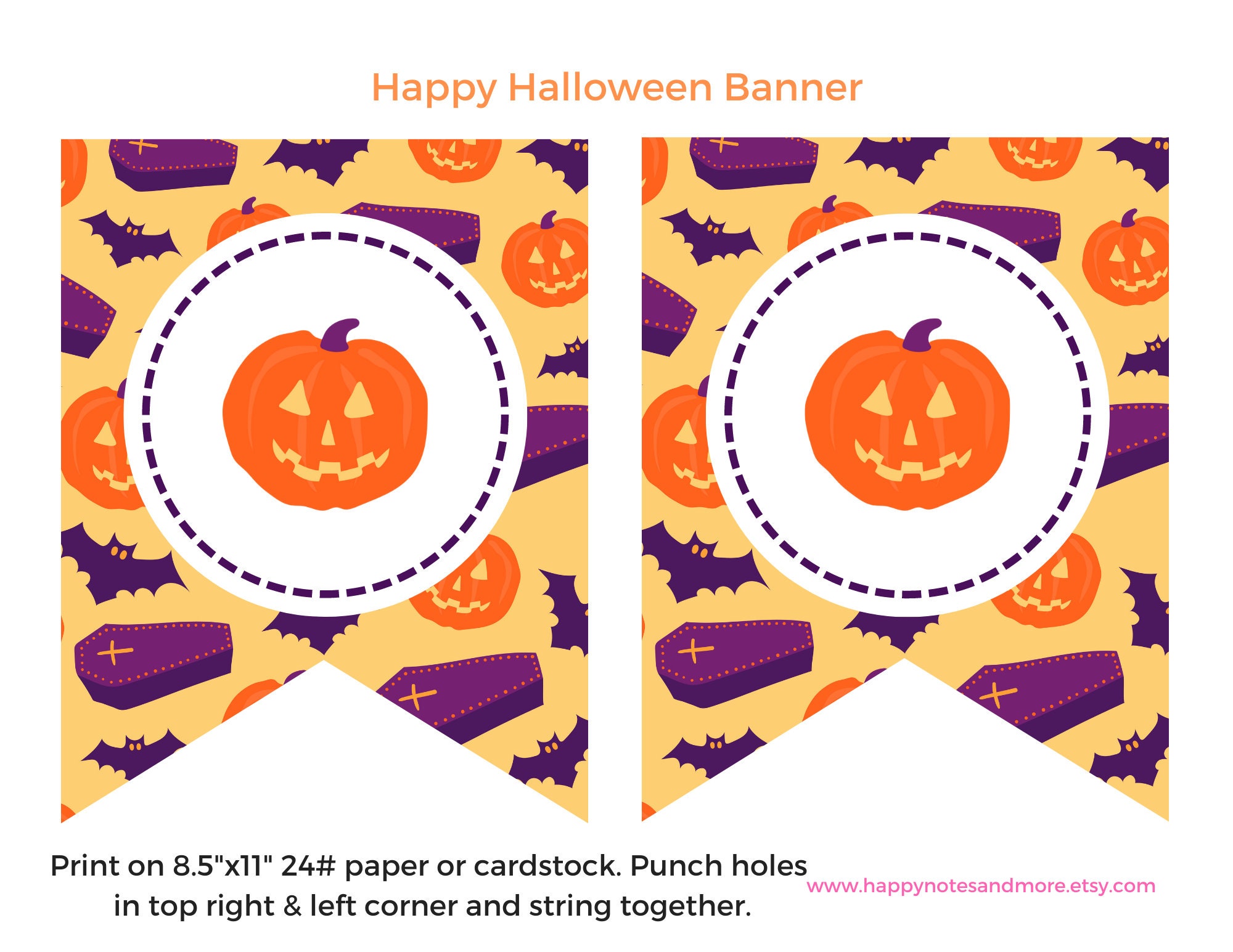 Printable Happy Halloween Banner INSTANT DOWNLOAD | Etsy