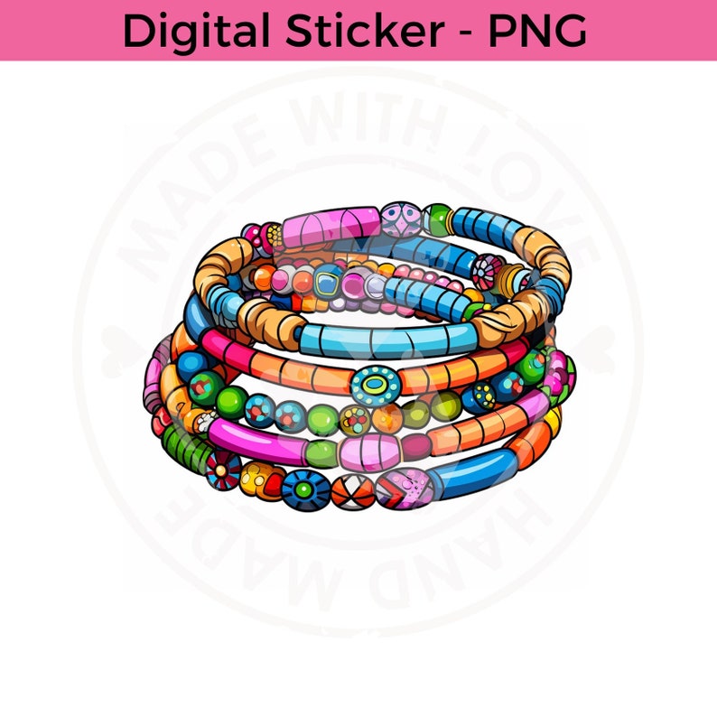 Friendship Bracelets Sticker: Colorful PNG Clipart (digital Download ...