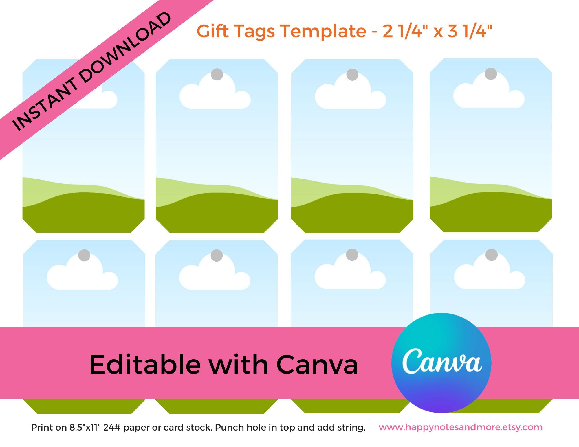 Editable Gift Tag Template for Canva (instant Download) - Etsy