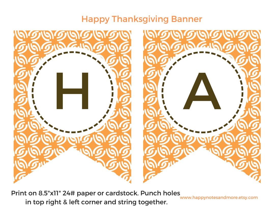 Thanksgiving Printable Banner: Happy Thanksgiving Pennant Flags ...