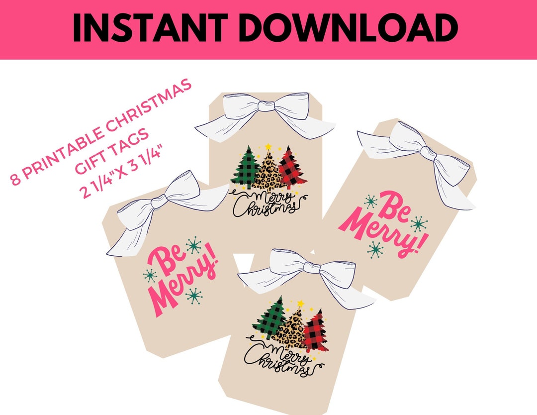 Christmas Holiday Printable Gift Tags - Be Merry Tags - Winter Be Merry ...