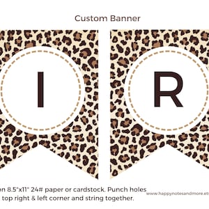 Printable Happy Birthday Banner - LEOPARD Birthday Banner Instant ...